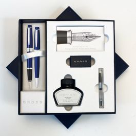 Cross Pen Set Fountain Pen & Ballpoint pen w/ bottled ink - Blue ...